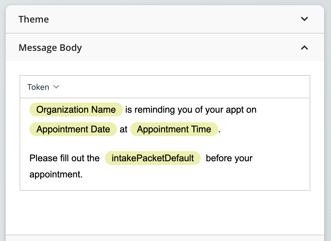 Add form tokens to reminder messages