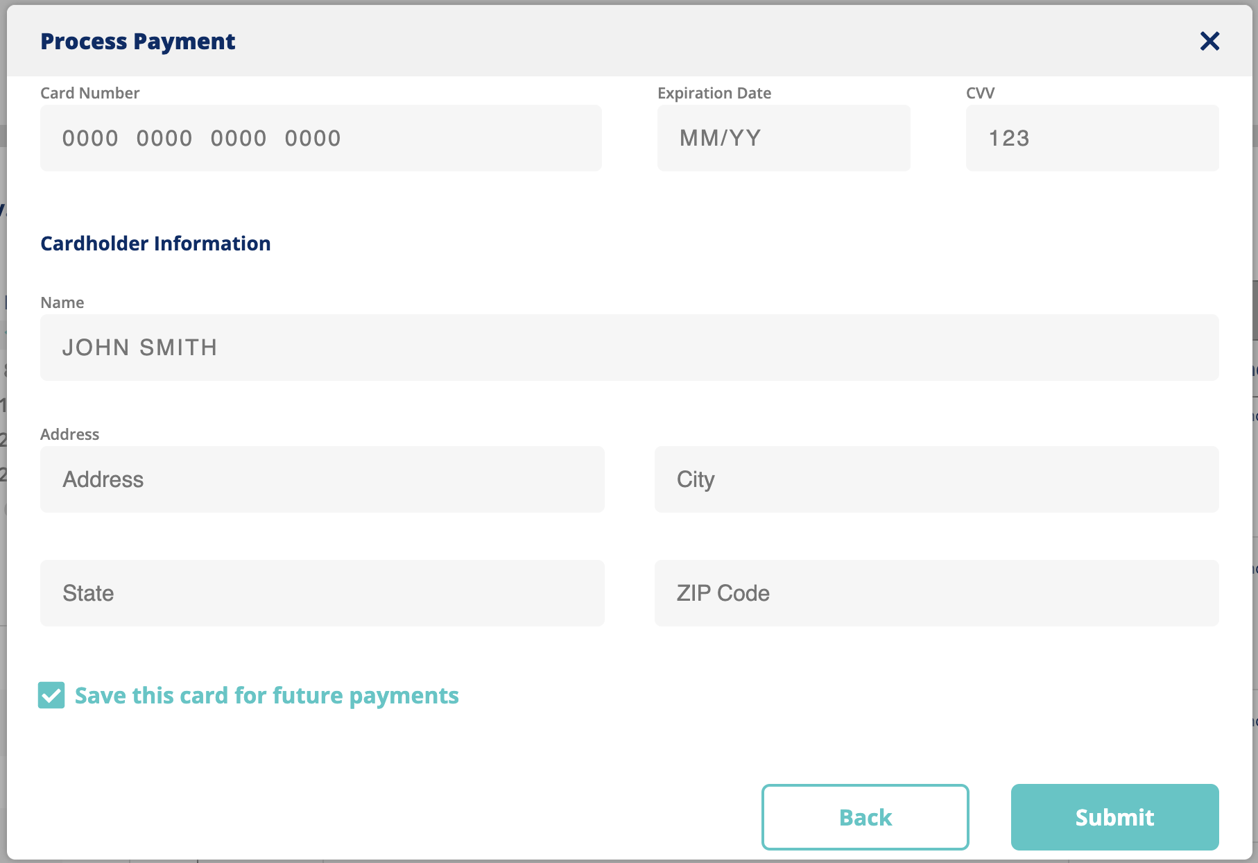 Take a manual payment with SR Pay