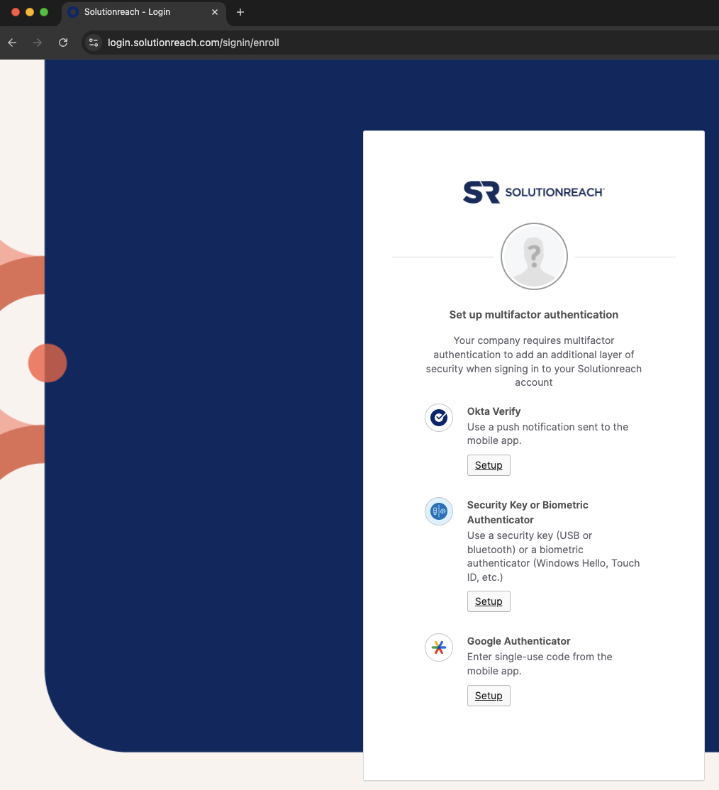 Set up Multi-Factor Authentication on your Solutionreach Account