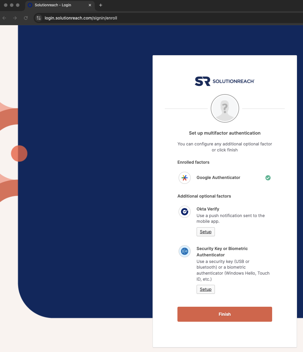 Set up Multi-Factor Authentication on your Solutionreach Account