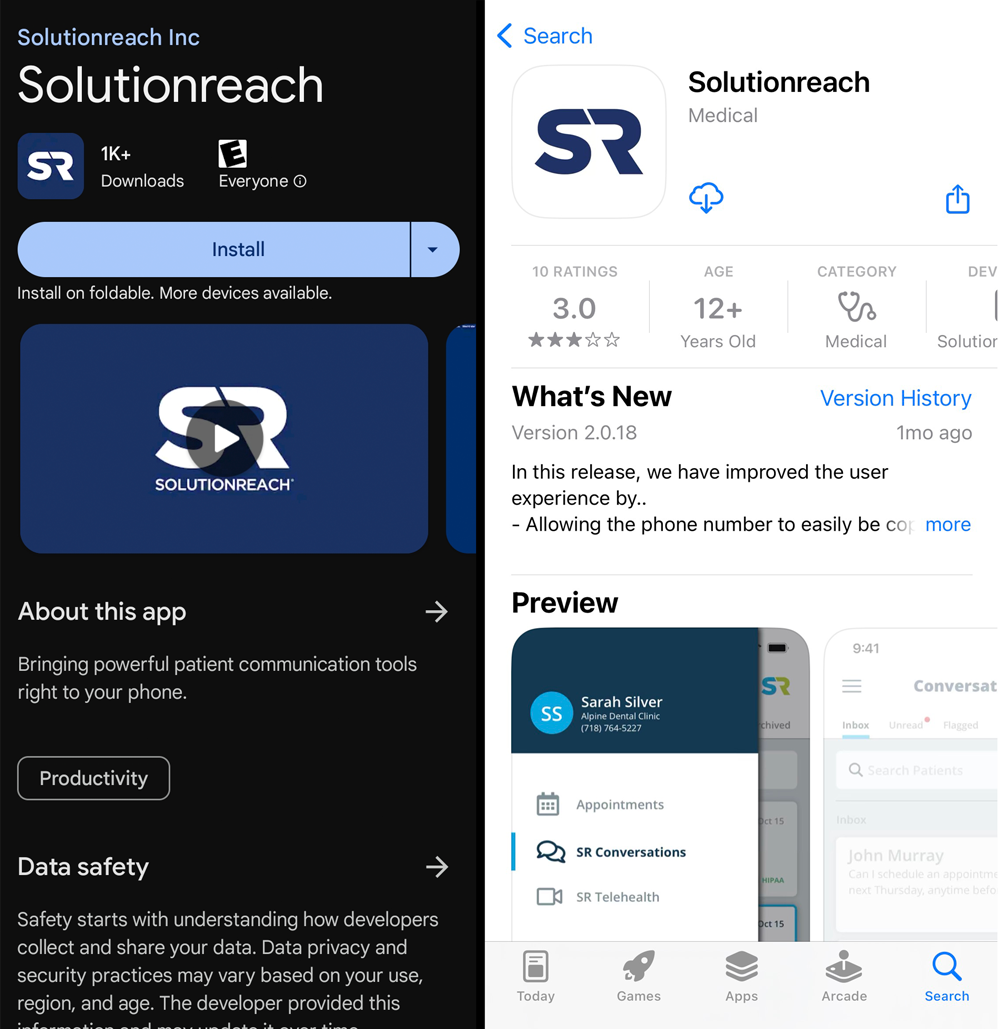 Download and set up Solutionreach mobile app