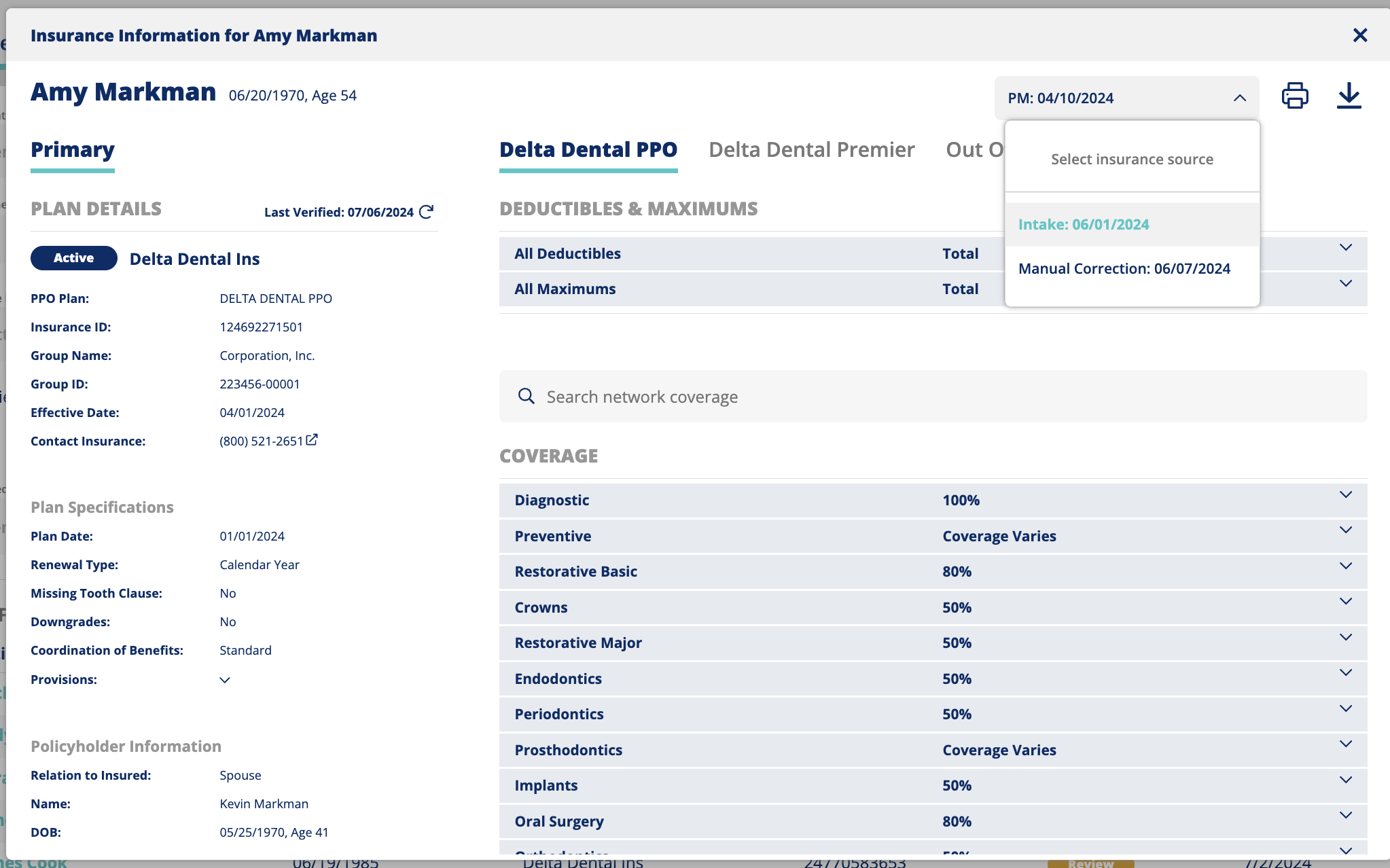 Verify patient insurance